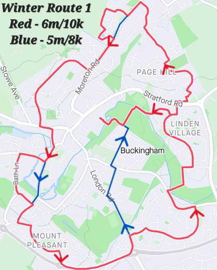 Winter Routes - Buckingham and Stowe Running Club